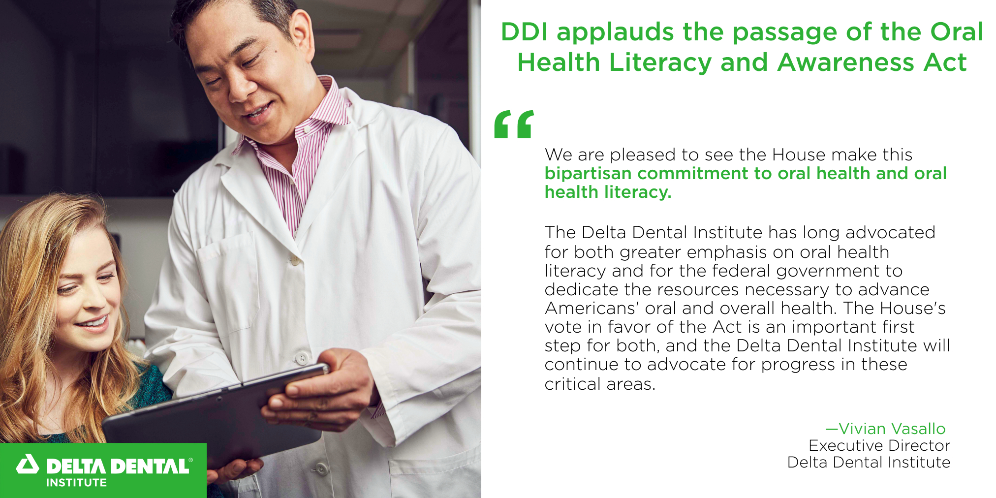 Passage of Oral Health Literacy Act | Delta Dental Institute